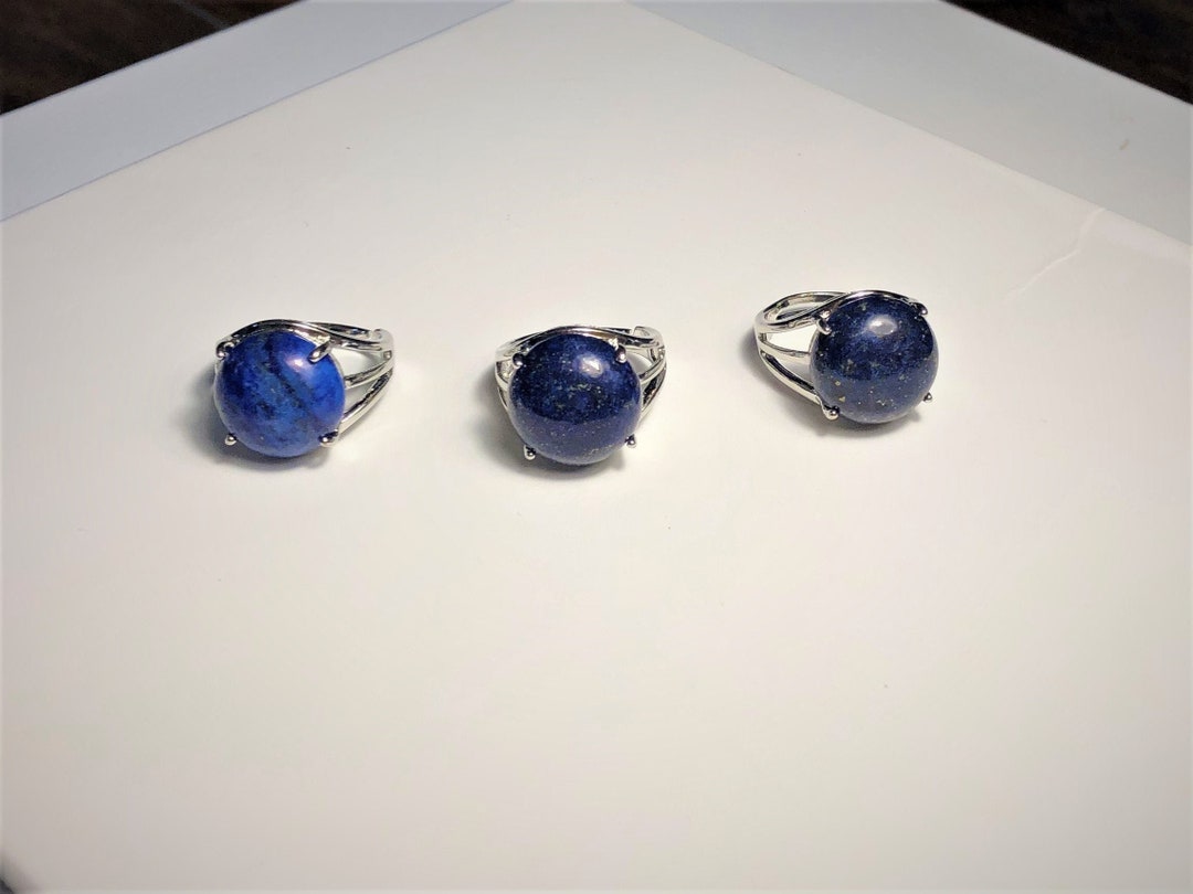 Adjustable Lapis Lazuli Ring, Genuine Lapis Lazuli Ring, Crystal Healing, Large Rings - Etsy