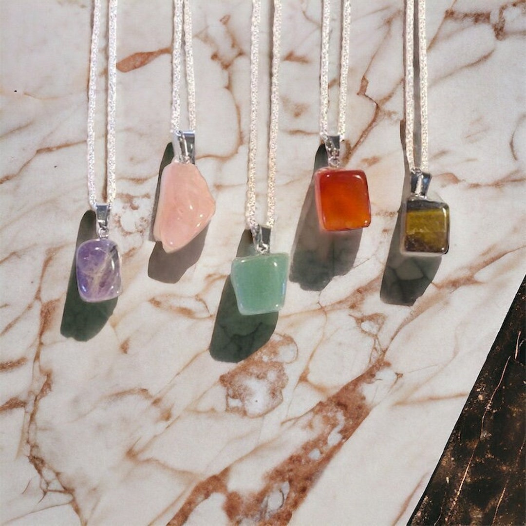 Assorted Crystal Necklaces, Colorful Crystal Jewelry, Healing Gemstones ...