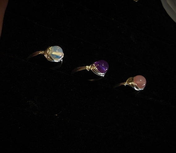 Healing Crystal Ring Healing Gemstone Ring Healing Crystal | Etsy