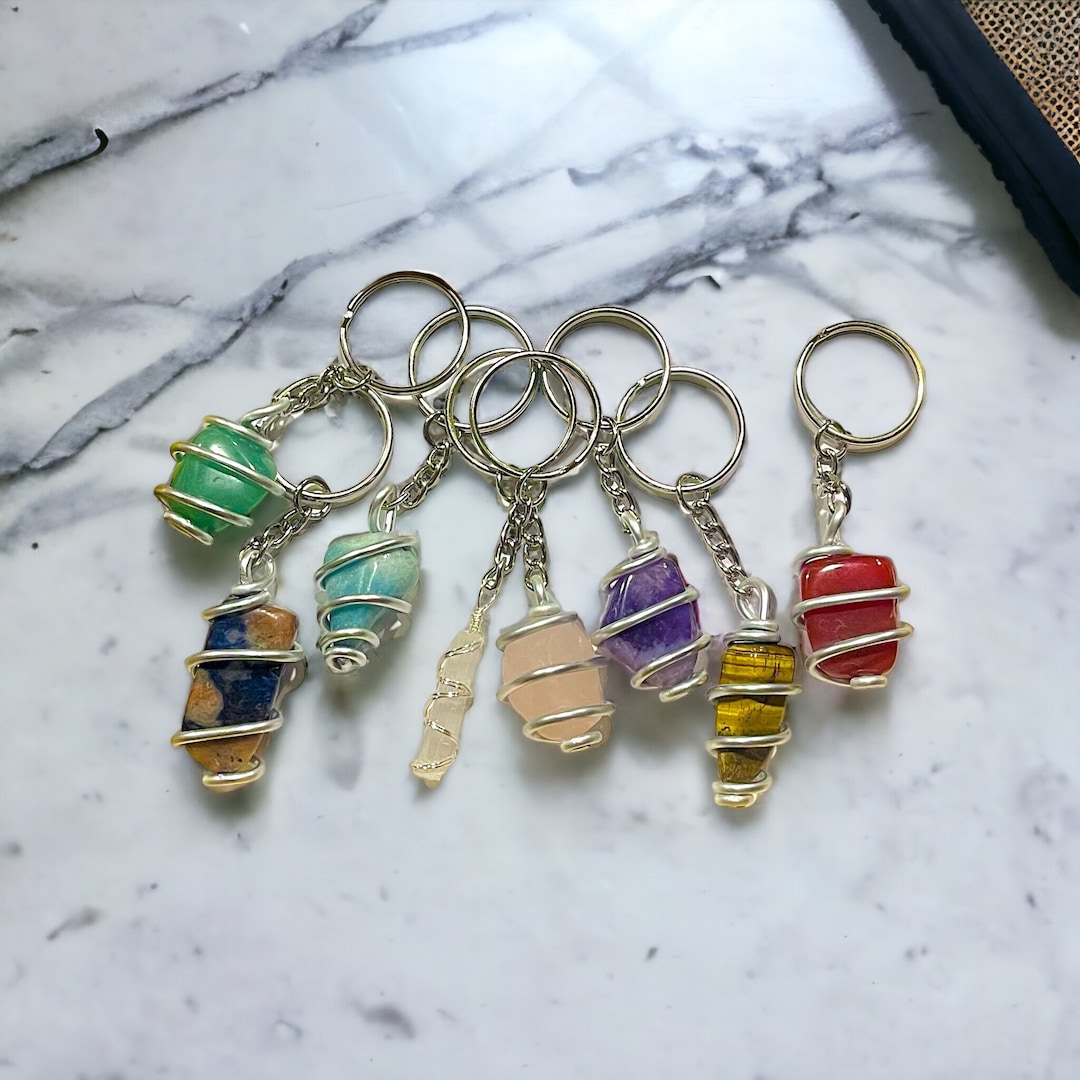 Healing Crystal Keychains, Assorted Gemstone Keychains, Pick Your ...