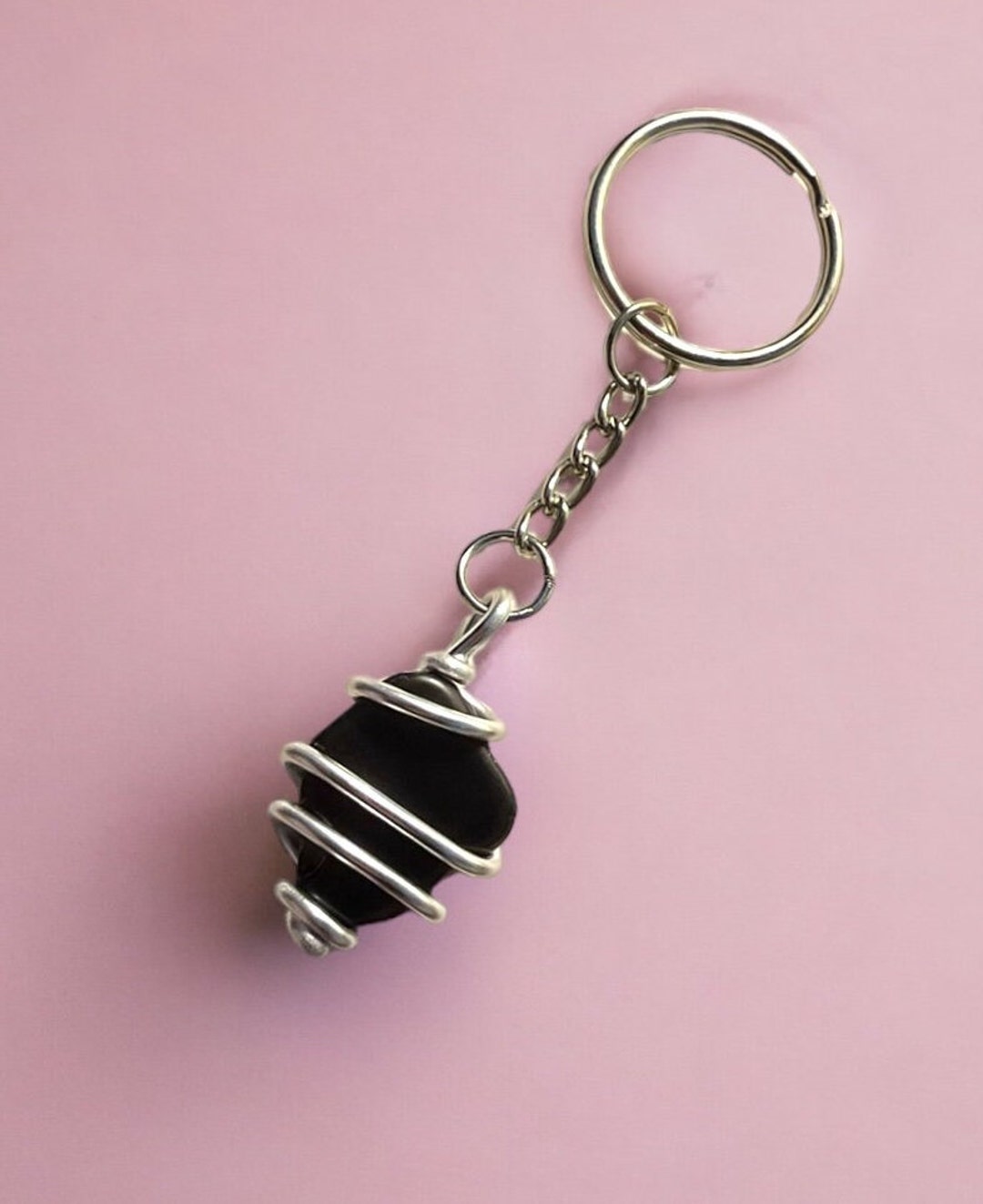 Wire Wrapped Crystal Keychain, Wire Wrapped Crystals, Crystal Keychain ...