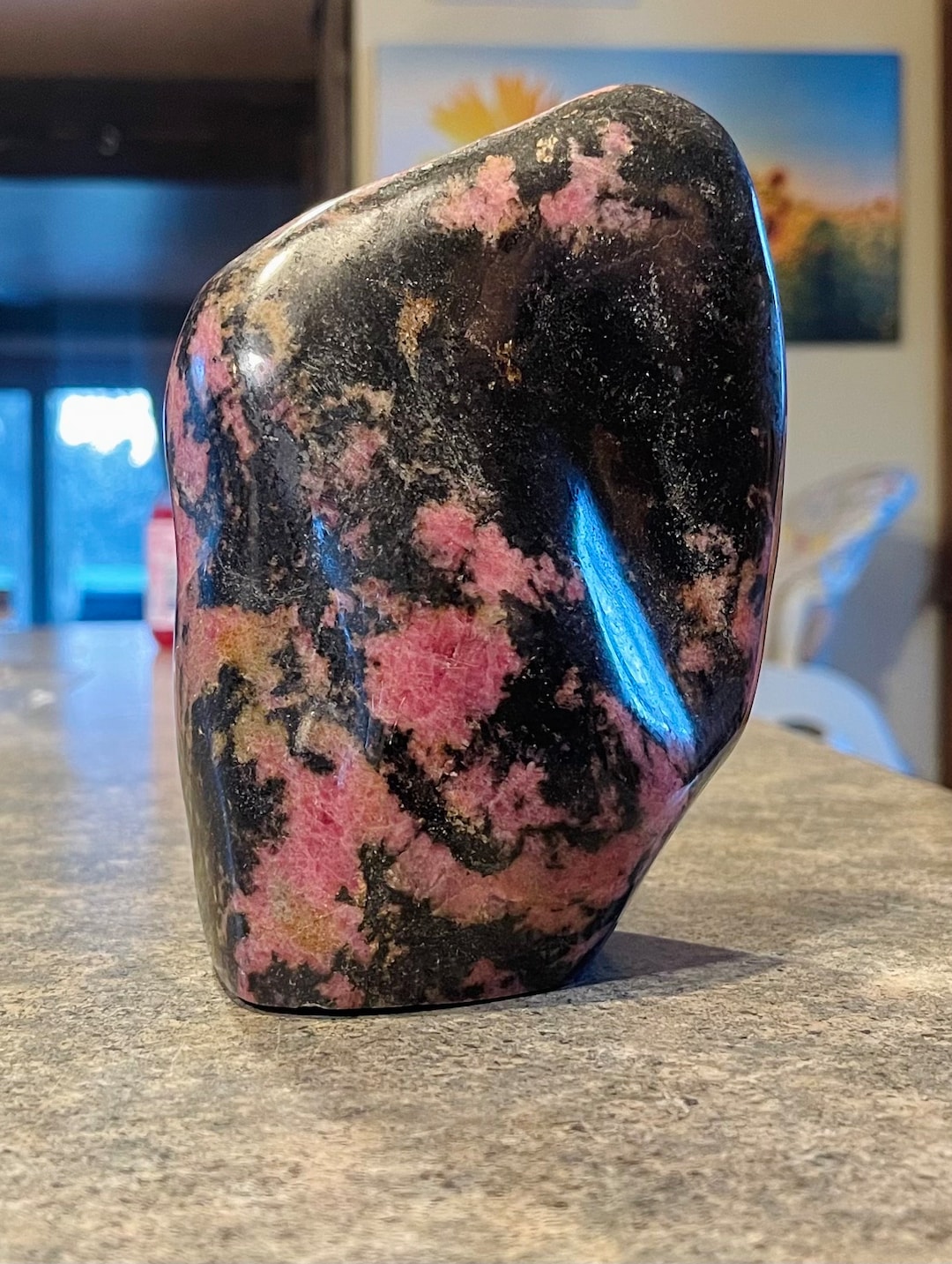 Rhodonite Freeform, Huge Rhodonite Crystal, Pink Rhodonite, Polished ...