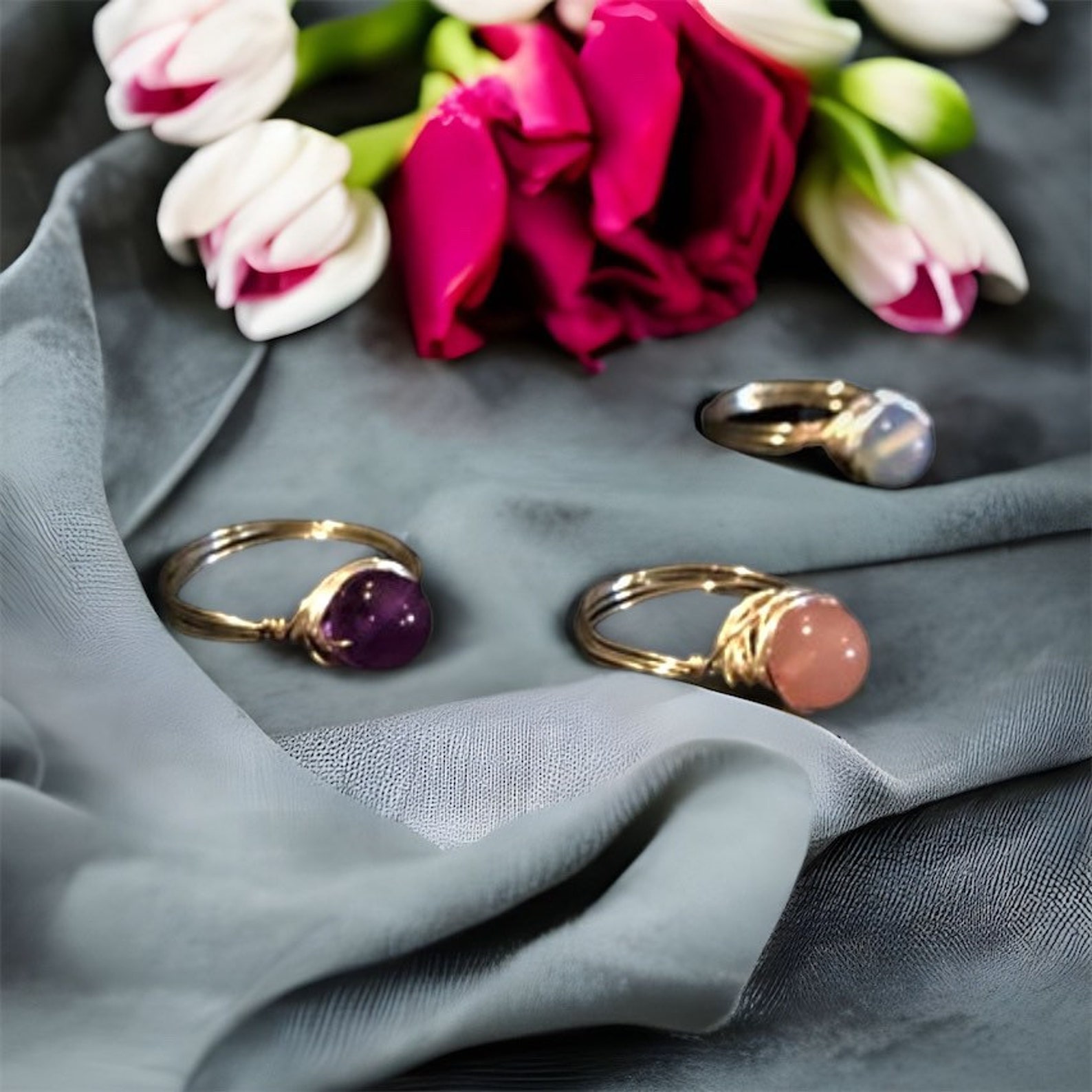 Healing Crystal Ring Healing Gemstone Ring Healing Crystal - Etsy