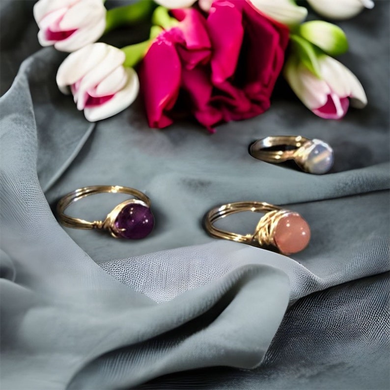 Healing Crystal Ring Healing Gemstone Ring Healing Crystal - Etsy