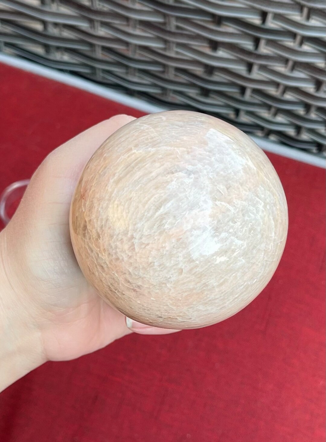 Peach Moonstone Sphere, Huge Pink Moonstone, Large Pink Moonstone ...