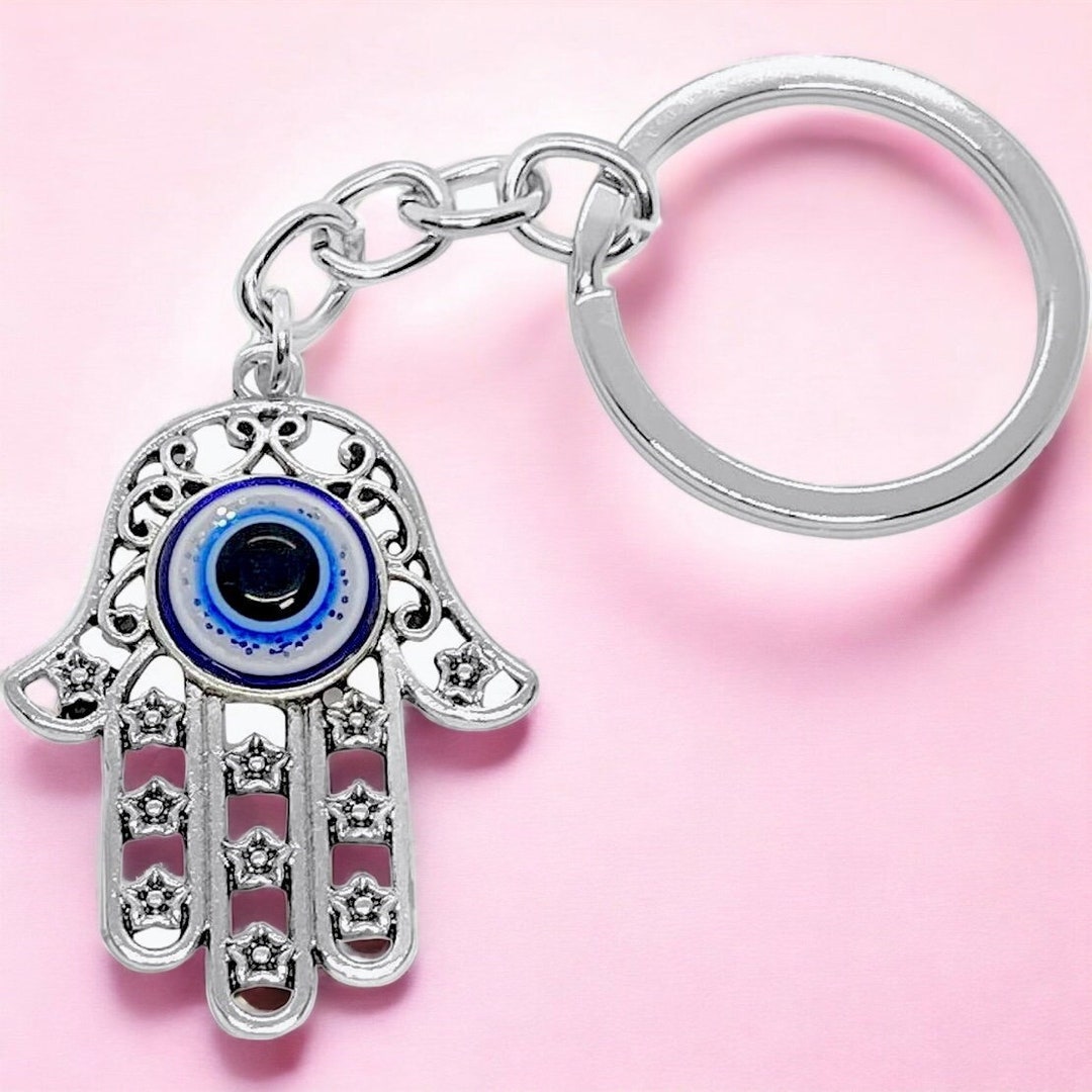 Evil Eye Hasma Keychain, Protection Keychain, Evil Eye Keychain, Hasma ...