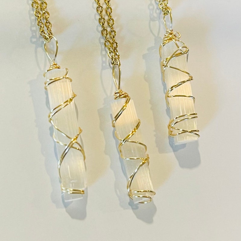 Selenite Necklace - Etsy