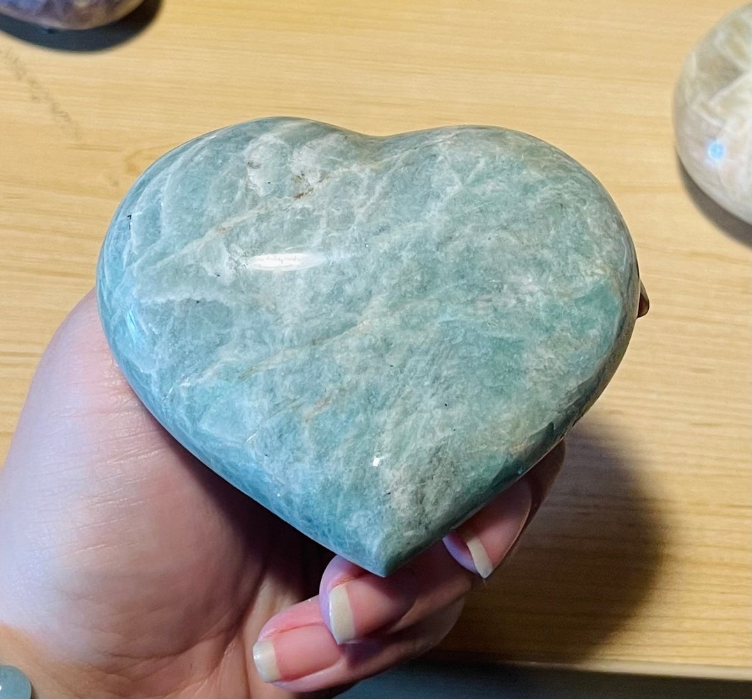 Big Amazonite Heart, Huge Gemstones, Large Gemstones, Crystal Hearts ...