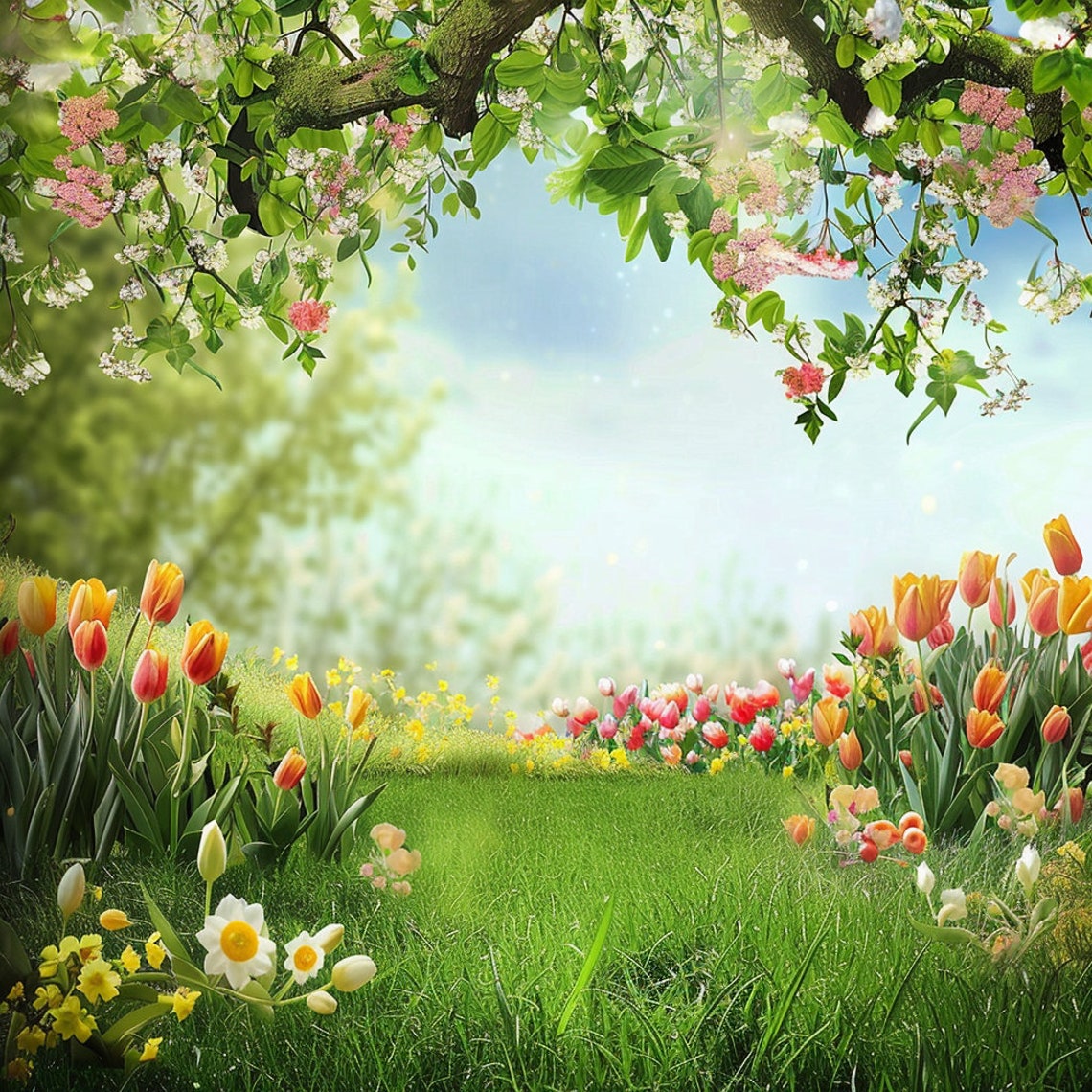 4 Pack Digital Spring / Easter Backdrops - Etsy
