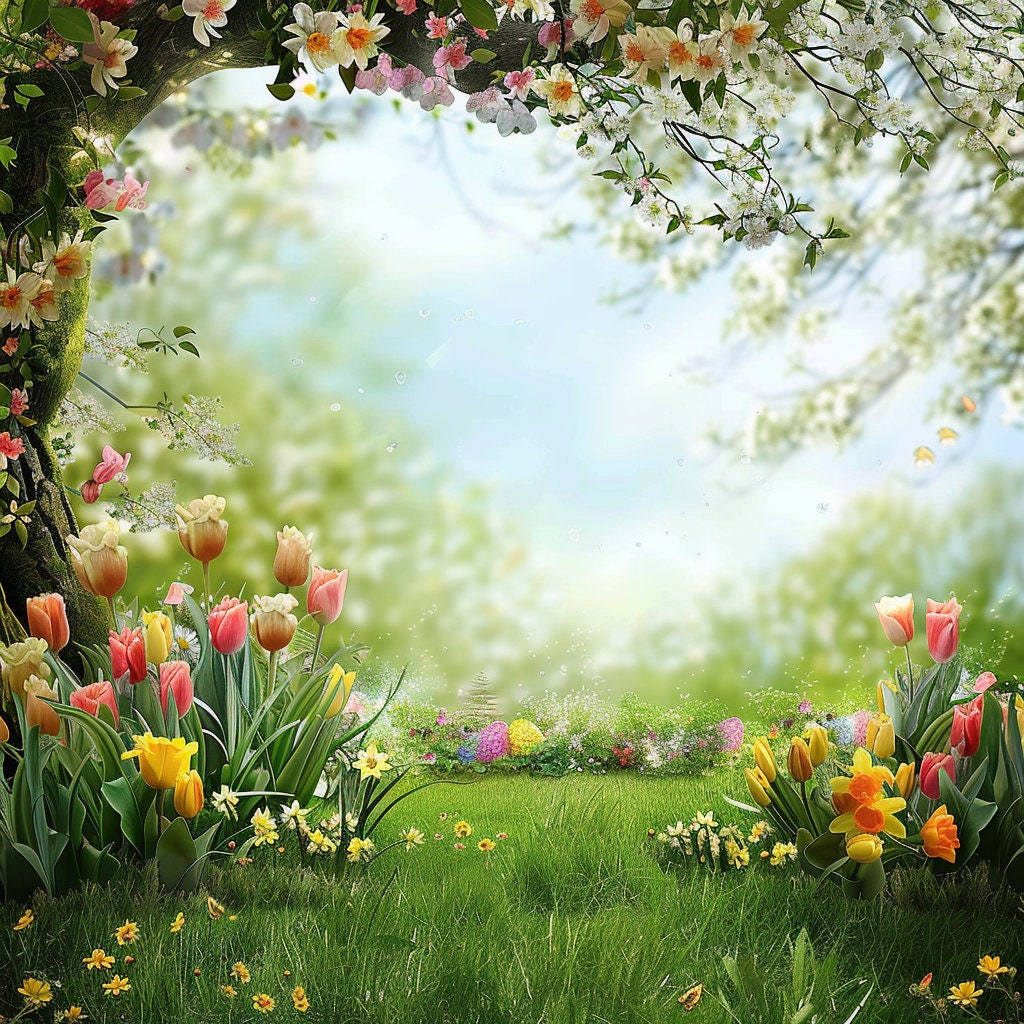 4 Pack Digital Spring / Easter Backdrops - Etsy