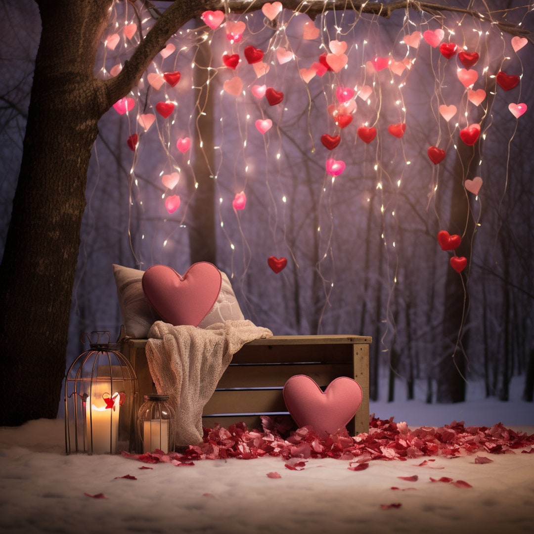 Valentines Day Love Digital Background - Etsy