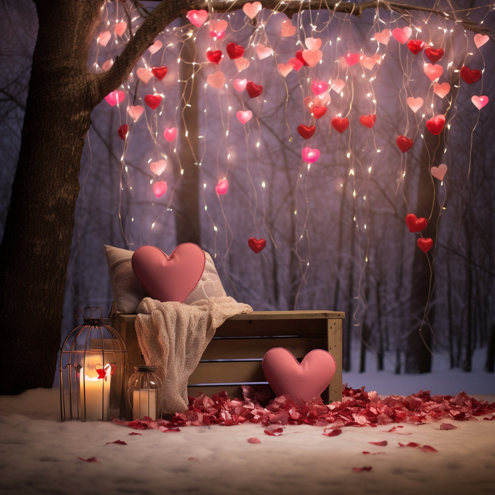 Valentines Day Love Digital Background - Etsy