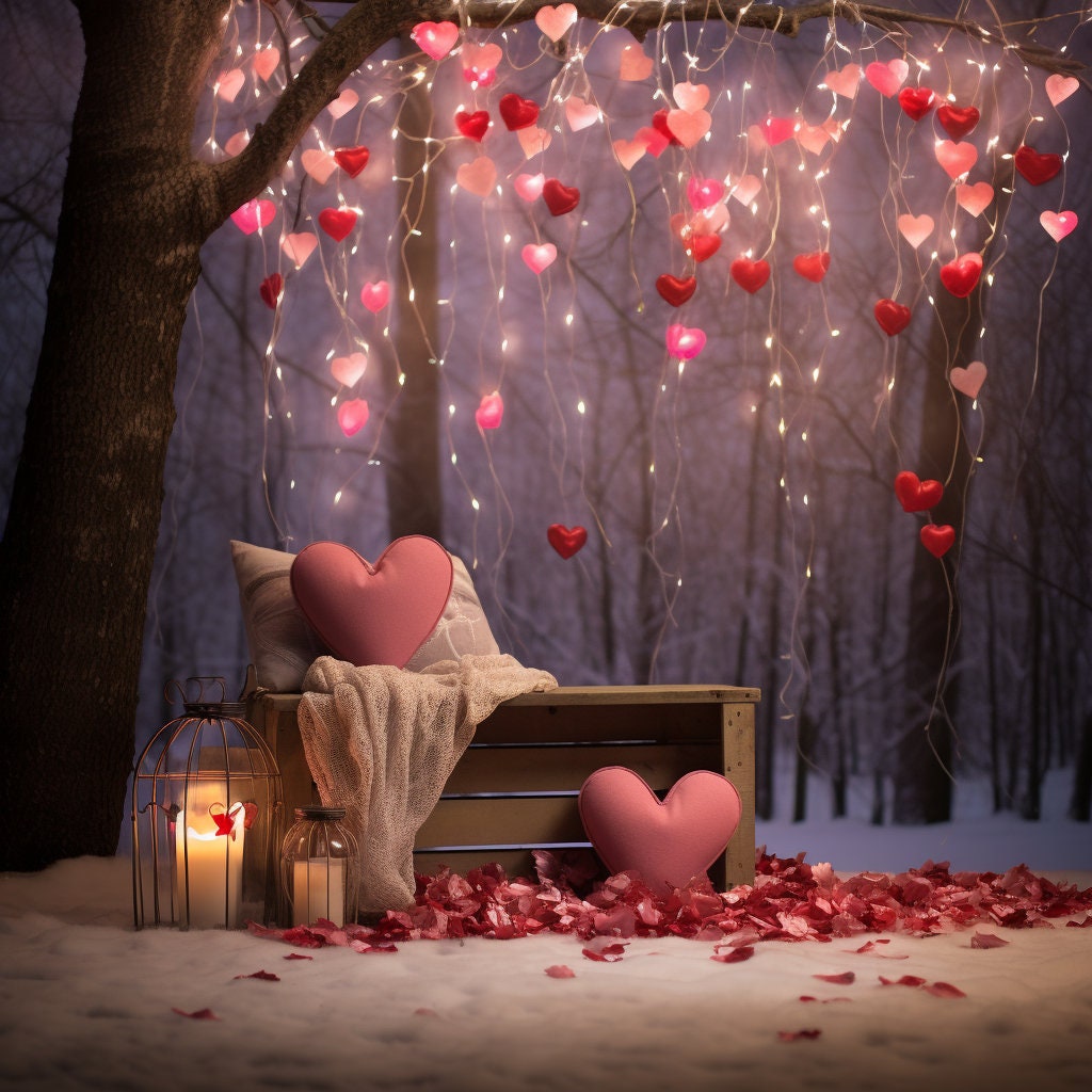 Valentines Day Love Digital Background - Etsy