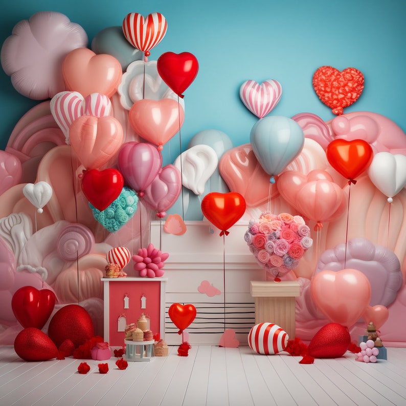 Valentines Day Digital Backdrop for Kids - Etsy