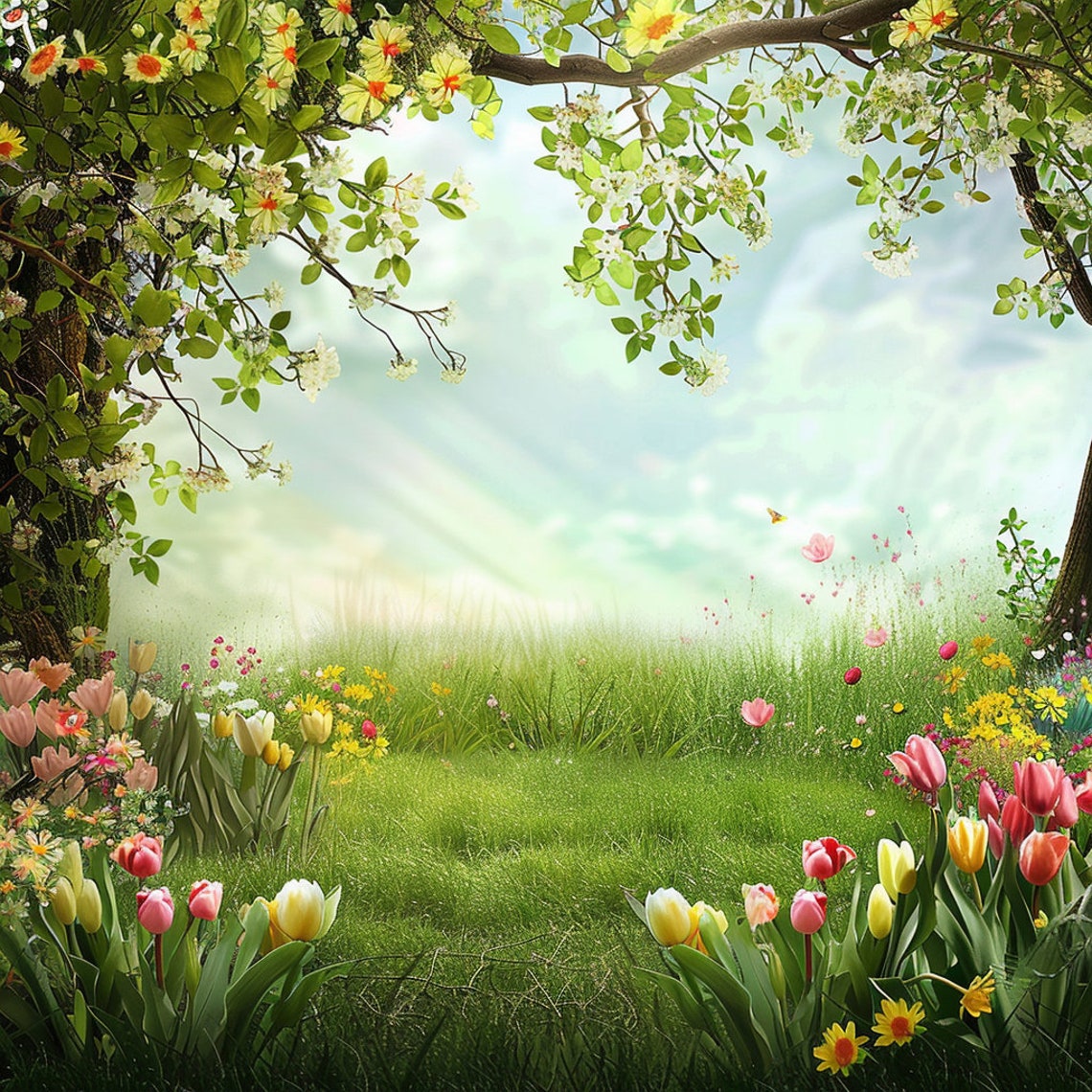 4 Pack Digital Spring / Easter Backdrops - Etsy