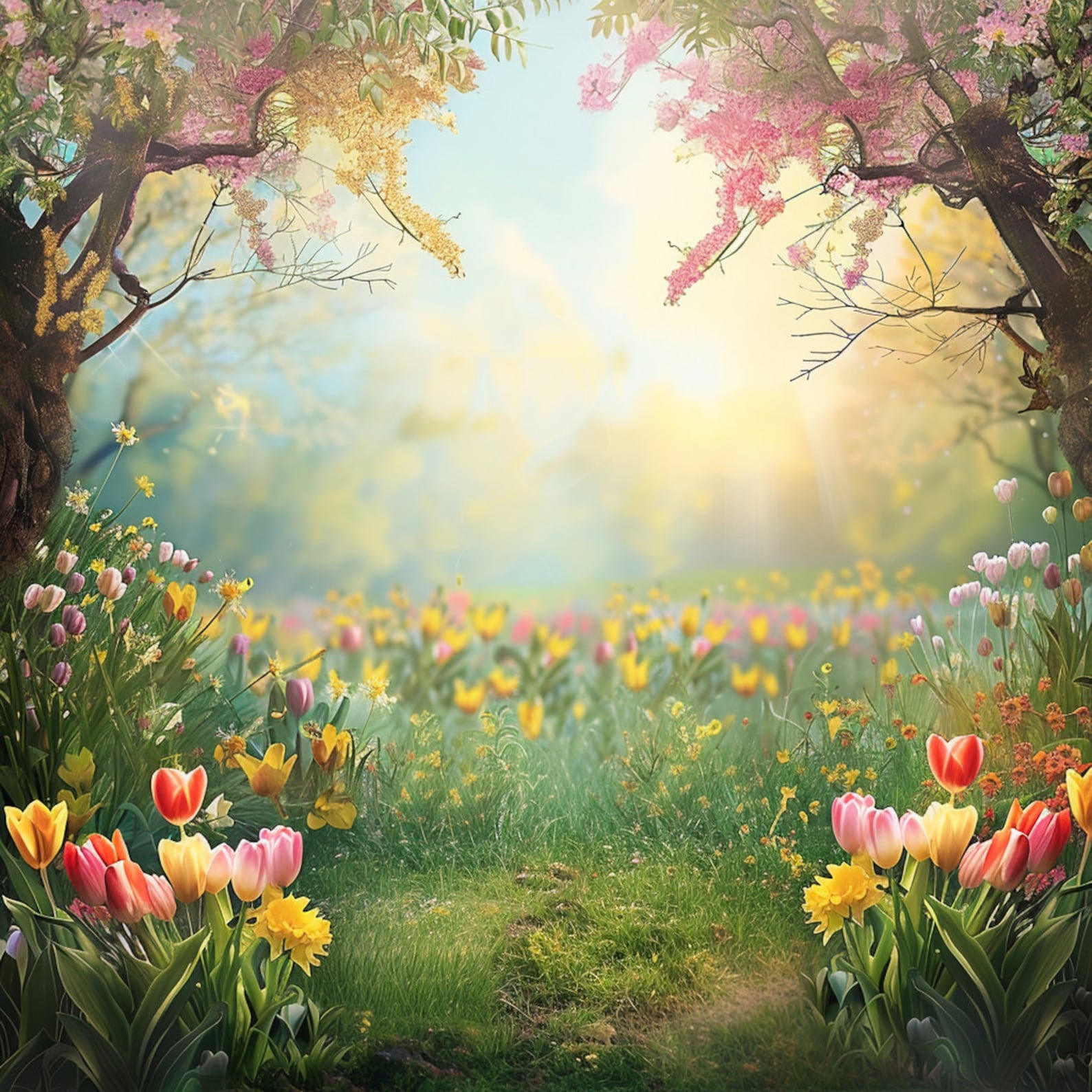 Easter Digital Backdrop - Etsy