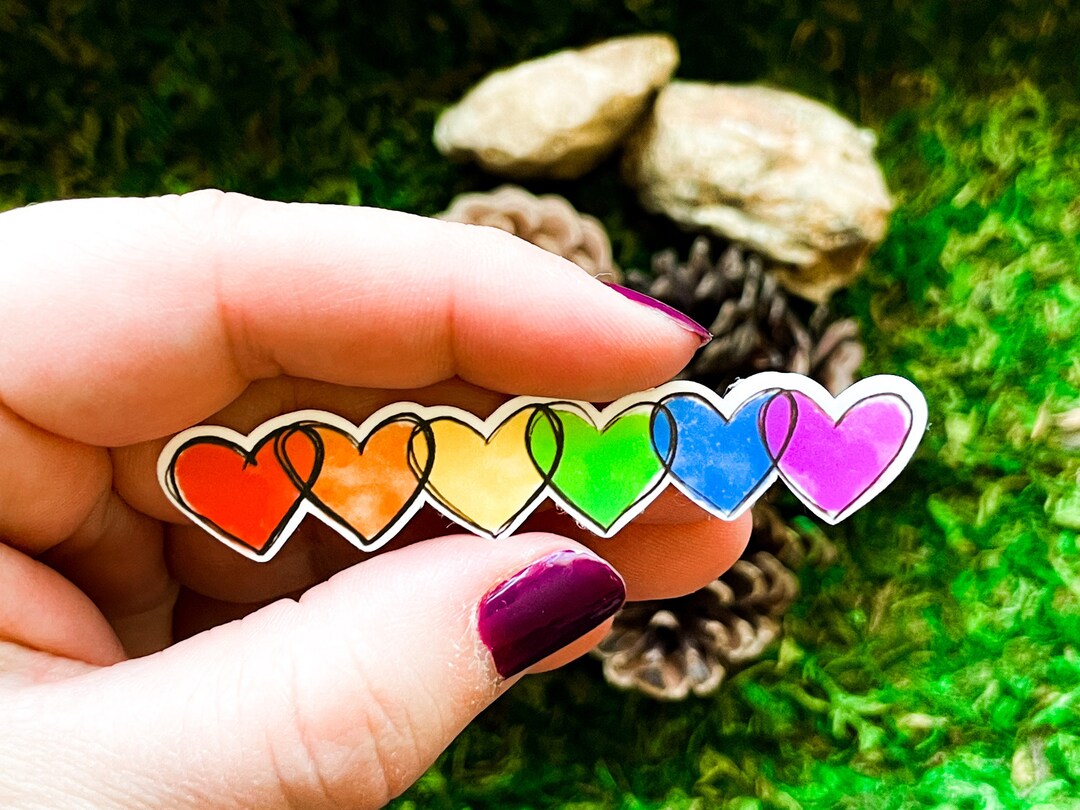 Rainbow Hearts Sticker, Sticker for Diversity and Inclusion, Car Decals ...