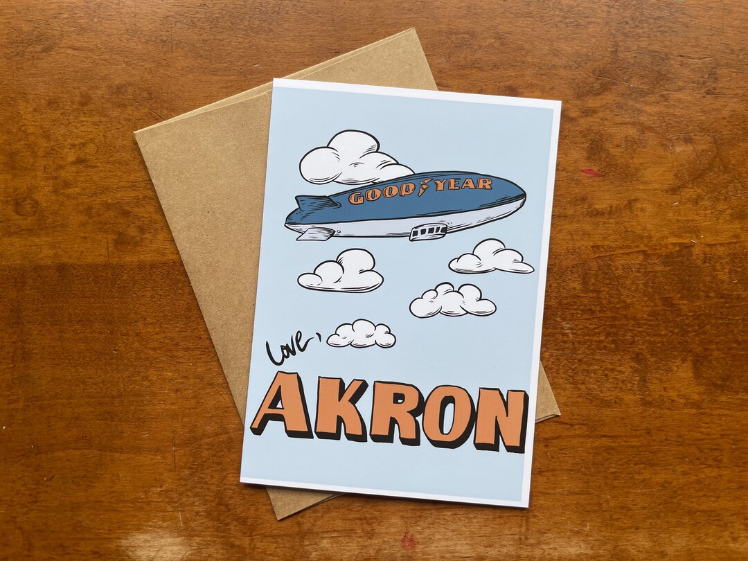 Ohio Love Greeting Card Akron Ohio Card Goodyear Blimp - Etsy