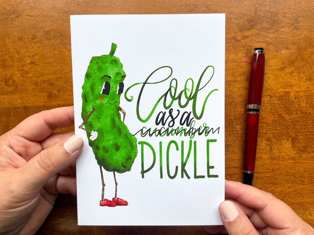 Pickle Lover Greeting Card, Birthday Card, Cool as a Pickle Birthday ...