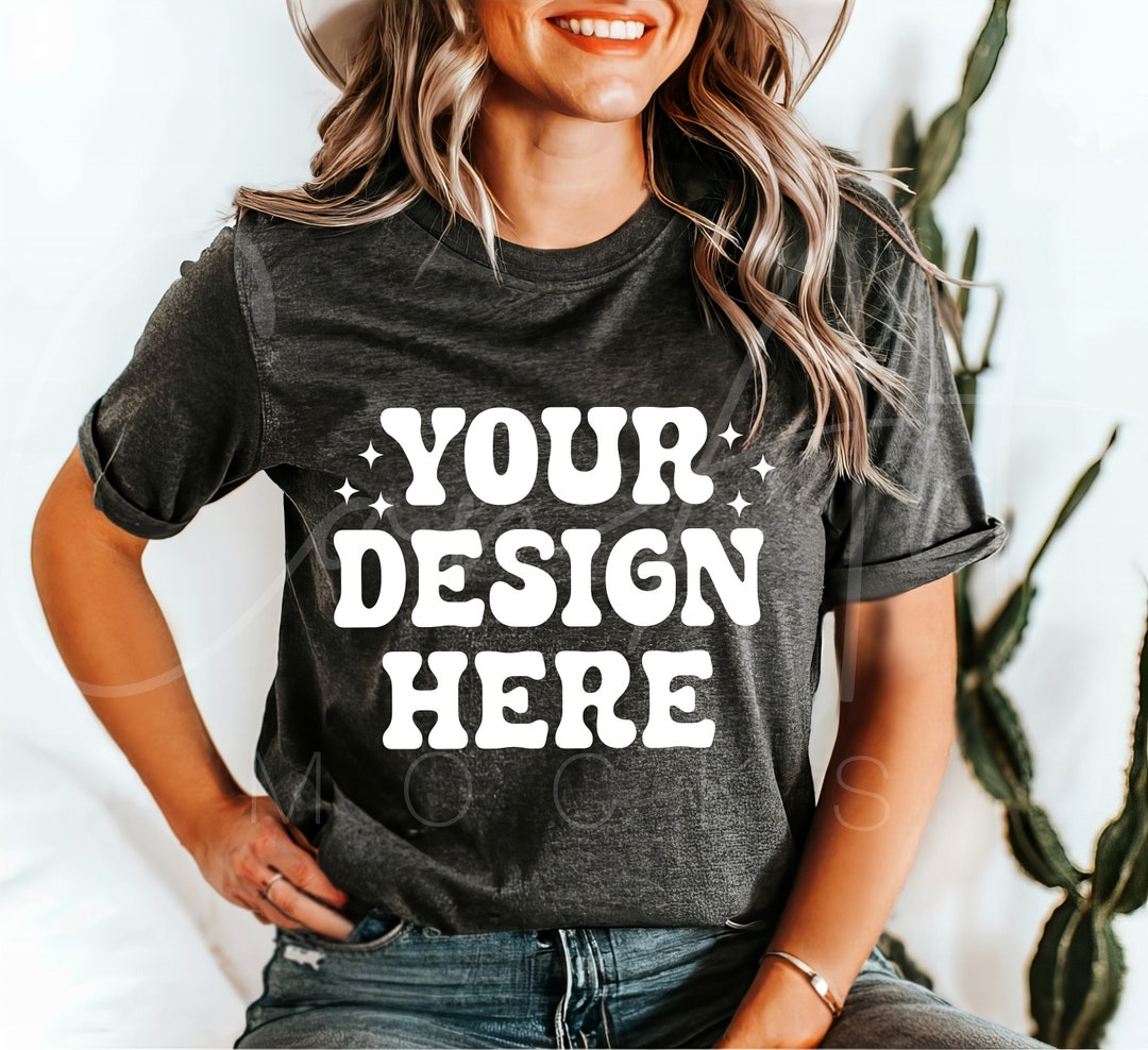 BC Dark Heather Gray Mockup Bella Canvas Dark Heather Tee Mock Dark Heather Gray Bella Canvas ...
