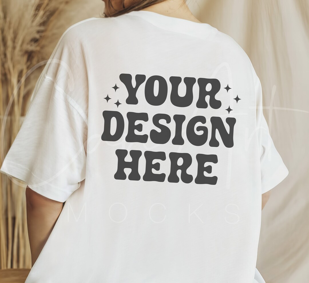 Bella Canvas White T-shirt Back Mockup, BC 3001 Back Wiev Mockup, White ...