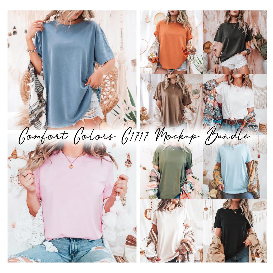 Comfort Colors C1717 Mockup Bundle, T-shirt Bundle, Pod Mock, Blank T ...