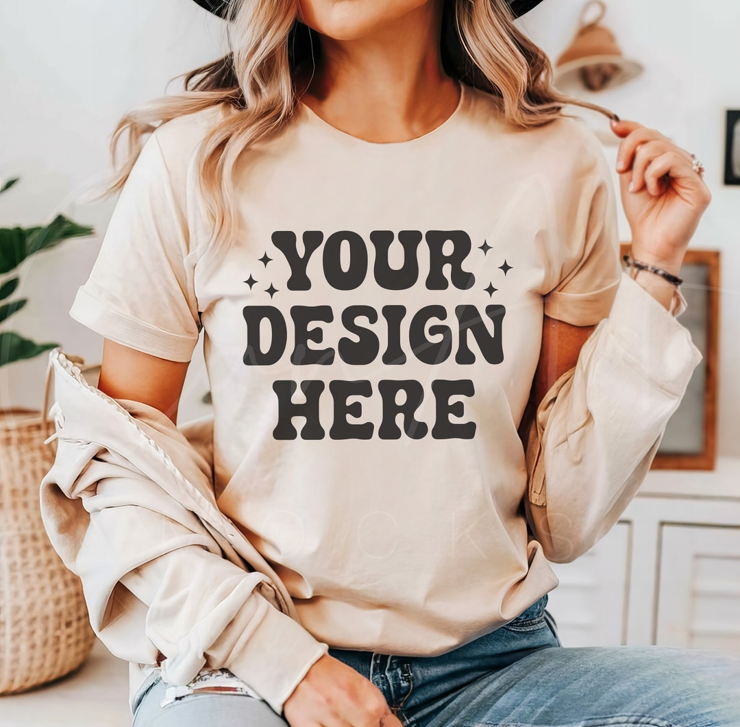 Bella Canvas 3001 Tan Tshirt Mockup, Bella Canvas Neutral Shirt, 3001 ...