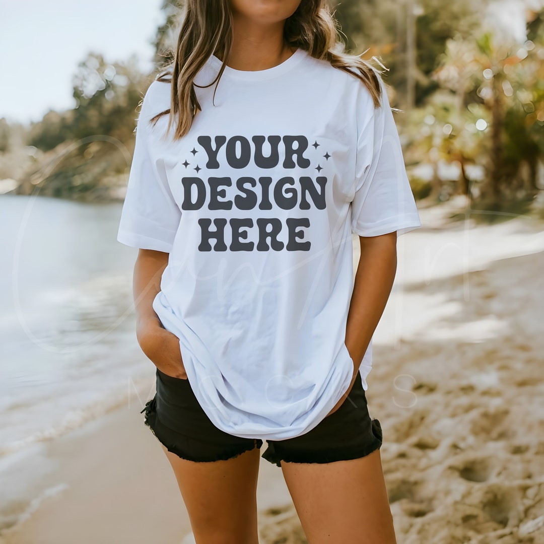 White Comfort Colors Tee Mockup, C1717 Shirt Mockup White, Comfort ...