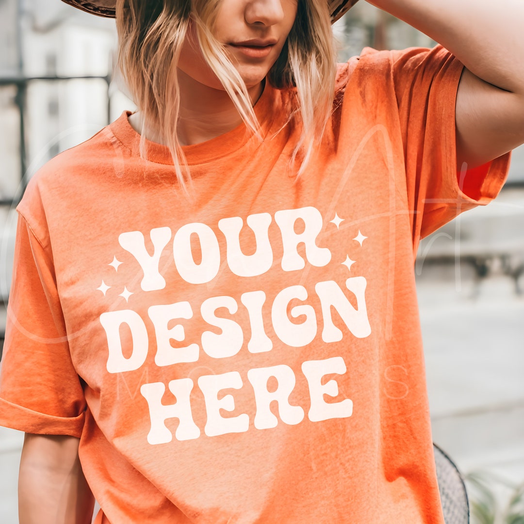 Comfort Colors C1717 Terracotta Shirt Mockup, Orange Shirt Mock Up ...