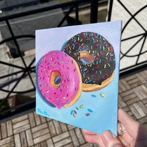 Donut Painting L Kitchen Art L Sprinkled Doughnut Painting L Bakery Art ...