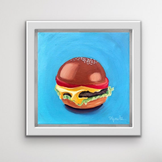 Painting Original painting Still Life Kids art, Cheeseburger painting ...