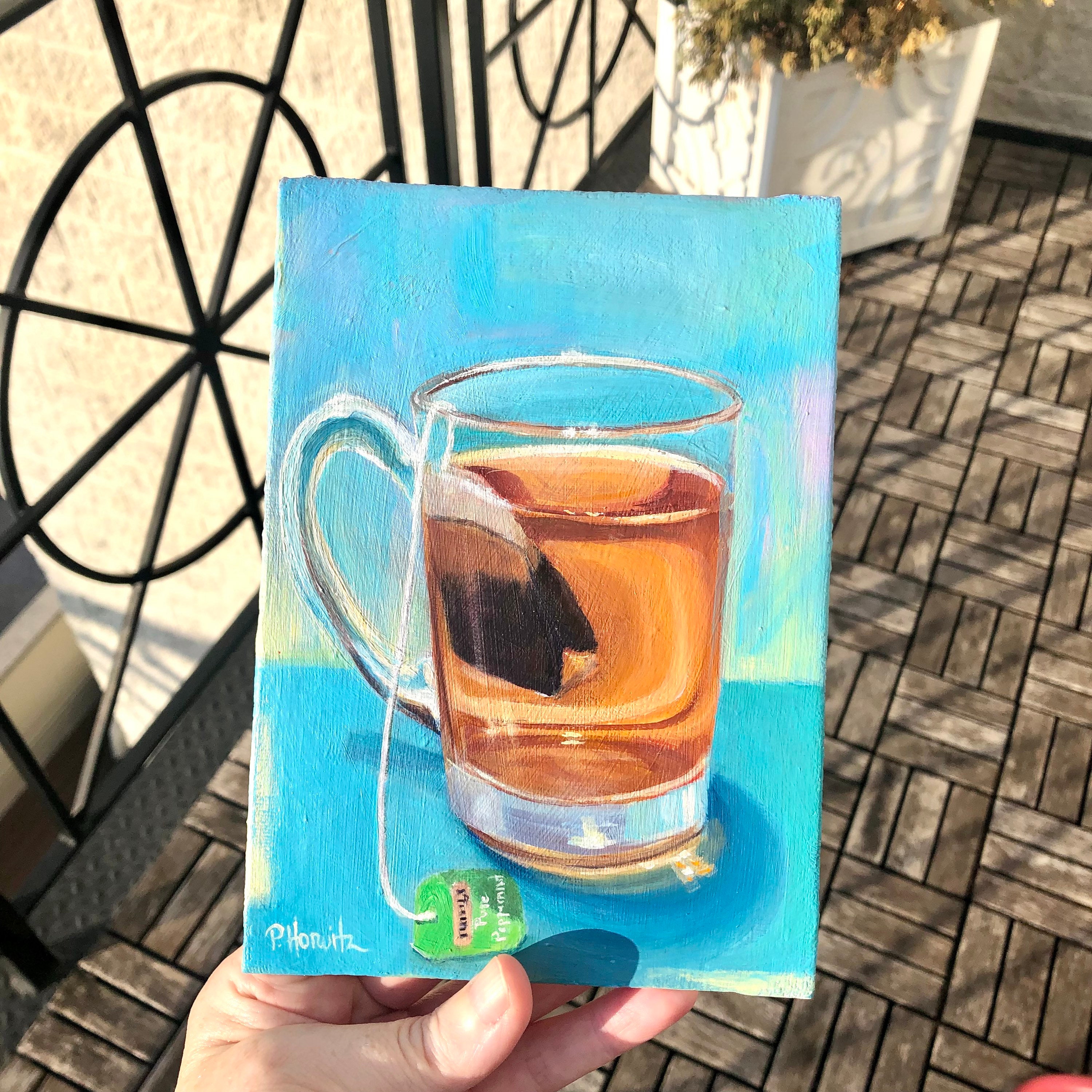 Teacup Art L Realistic Tea Painting L Tea Bag in Teacup Painting L ...