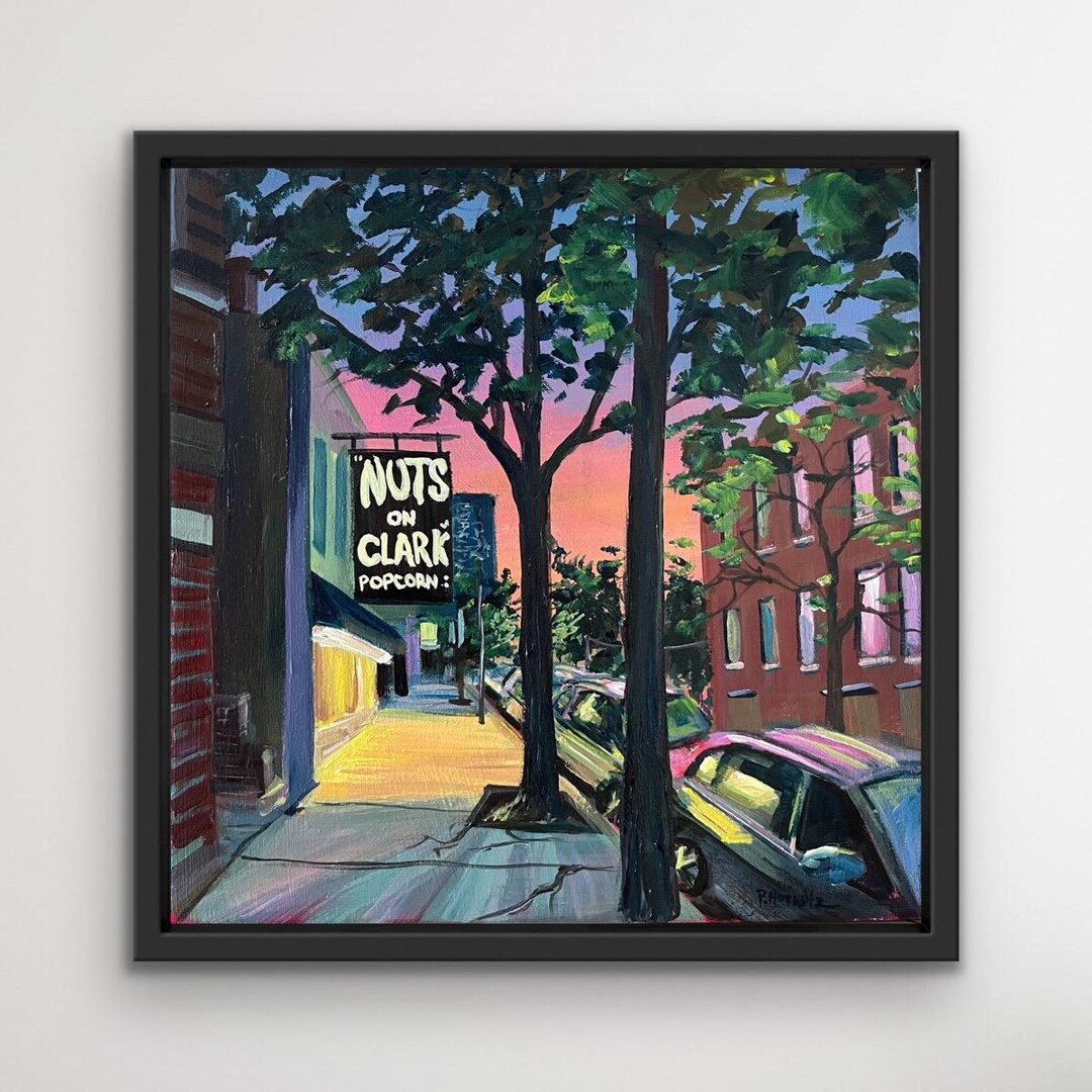 Nuts on Clark Chicago Art L Original Painting L Chicago Architecture L ...