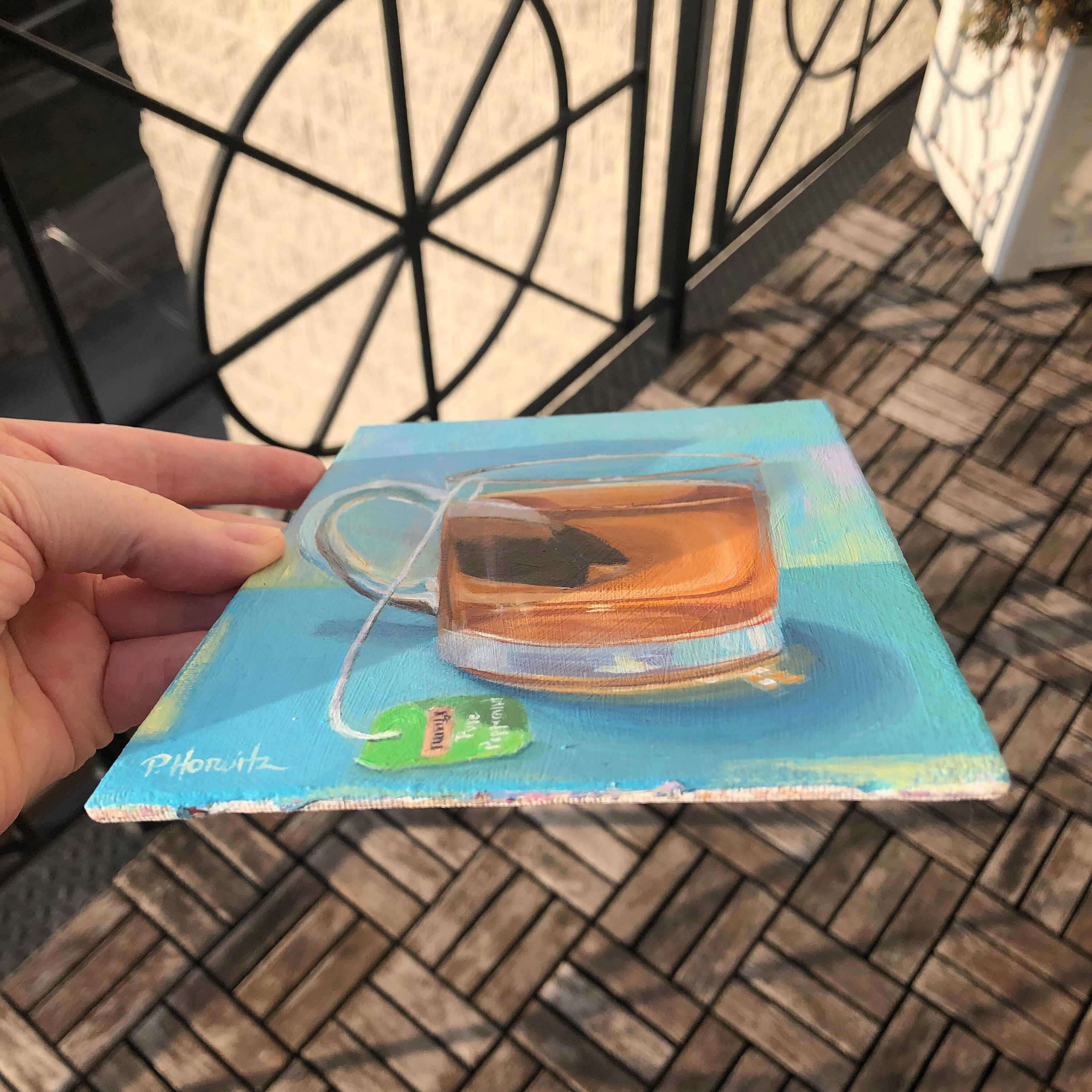 Teacup Art L Realistic Tea Painting L Tea Bag in Teacup Painting L ...