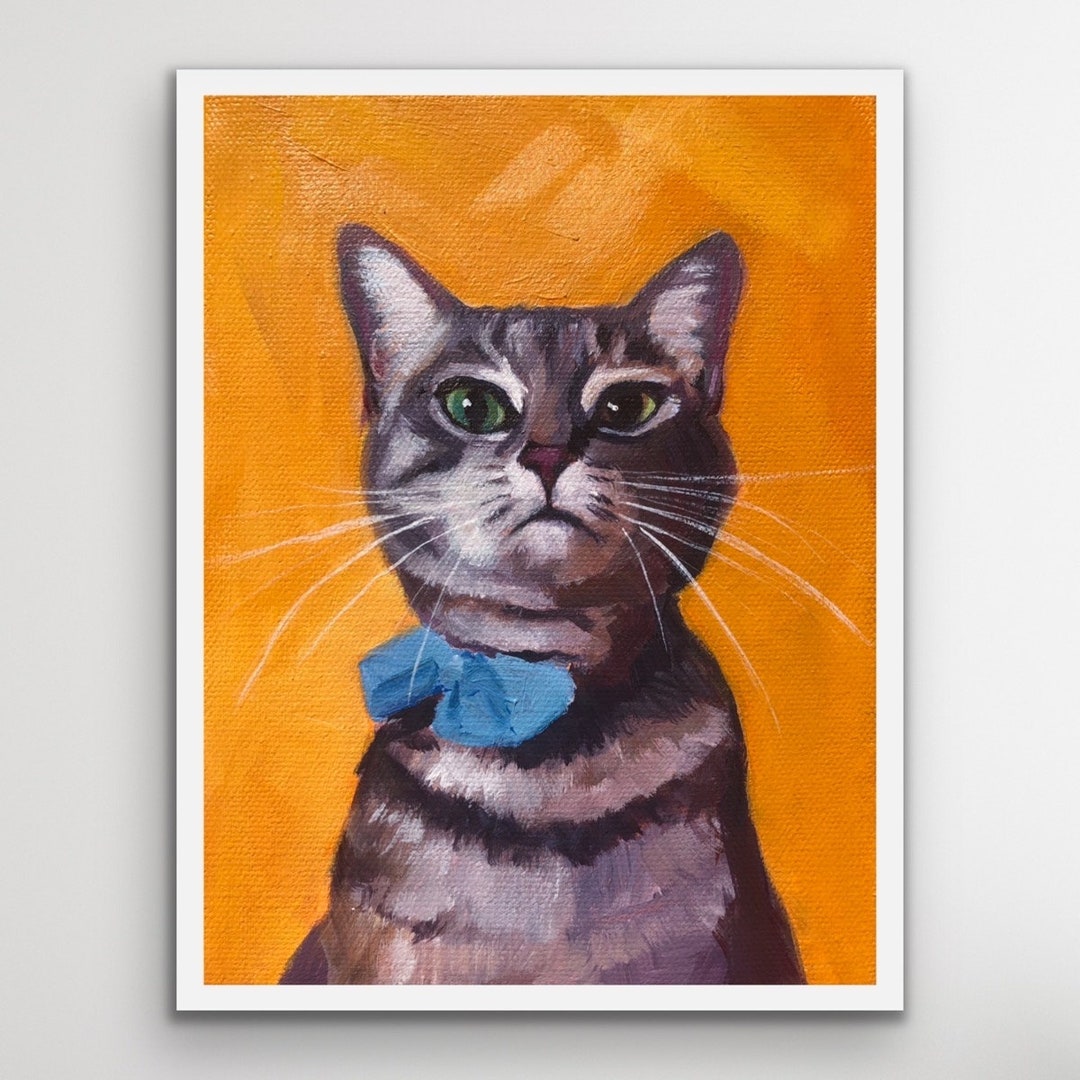 Judgmental Cat Giclee Print L Snotty Cat L Tabby Cat L Cat Portrait L ...
