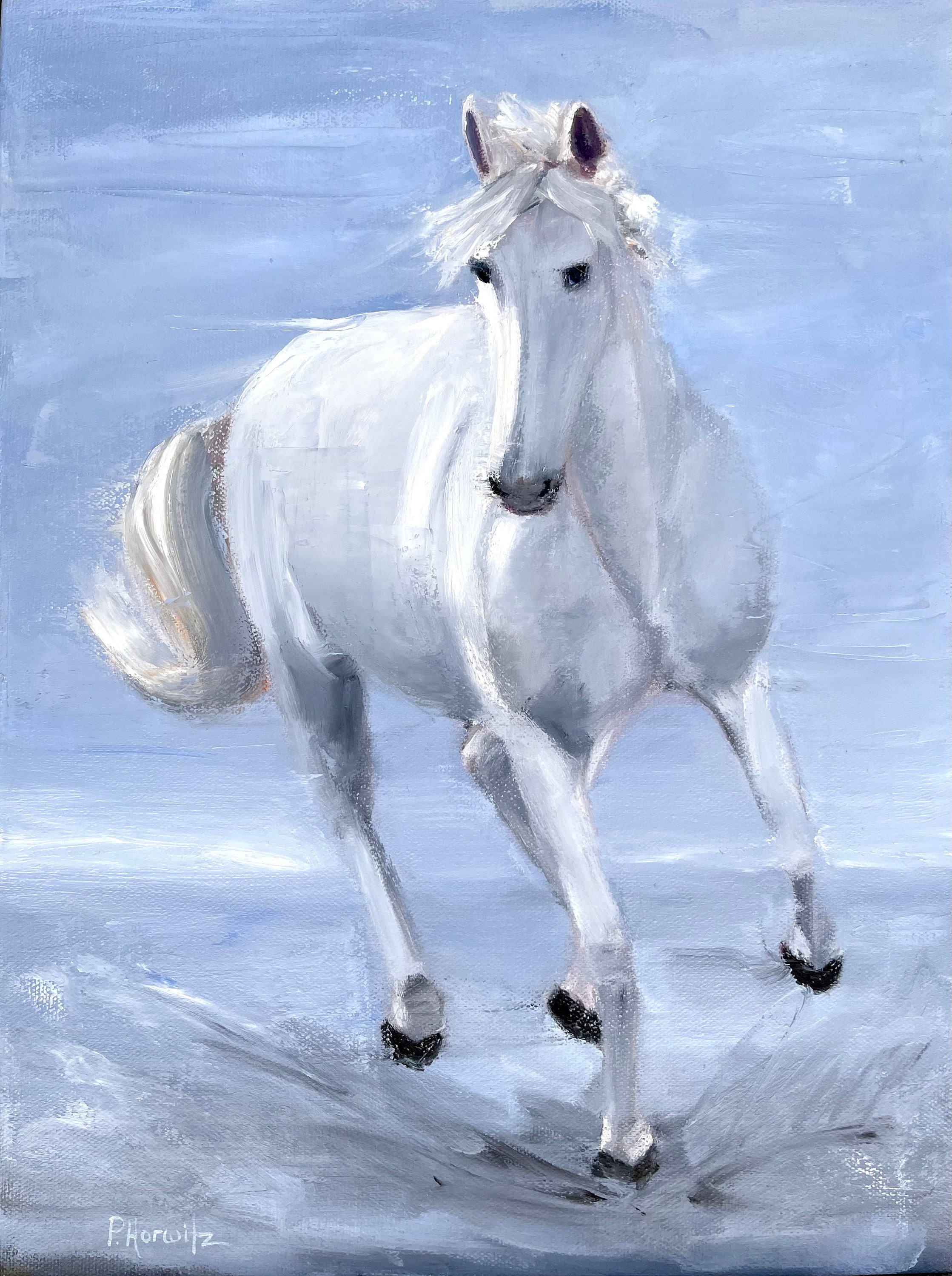 White Horse Art Giclee Print L Wild Horse L Animal Art L Horse Art L ...