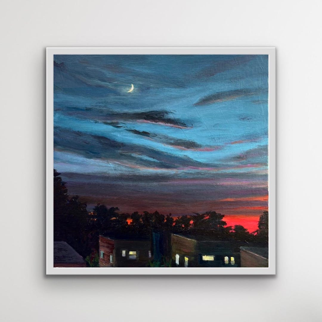 City Lights Art L Starry Night City Print L City Glow L Chicago Night ...