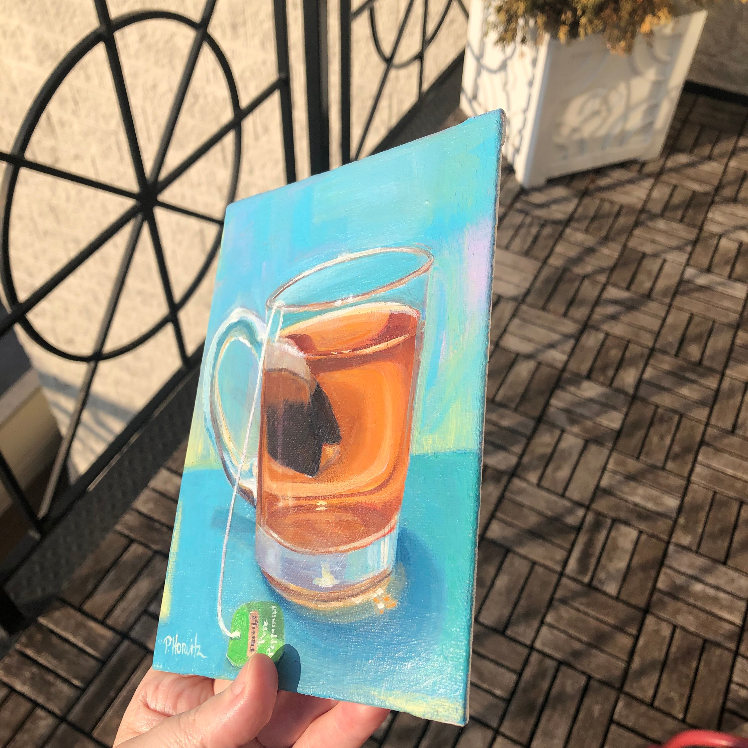 Teacup Art L Realistic Tea Painting L Tea Bag in Teacup Painting L ...