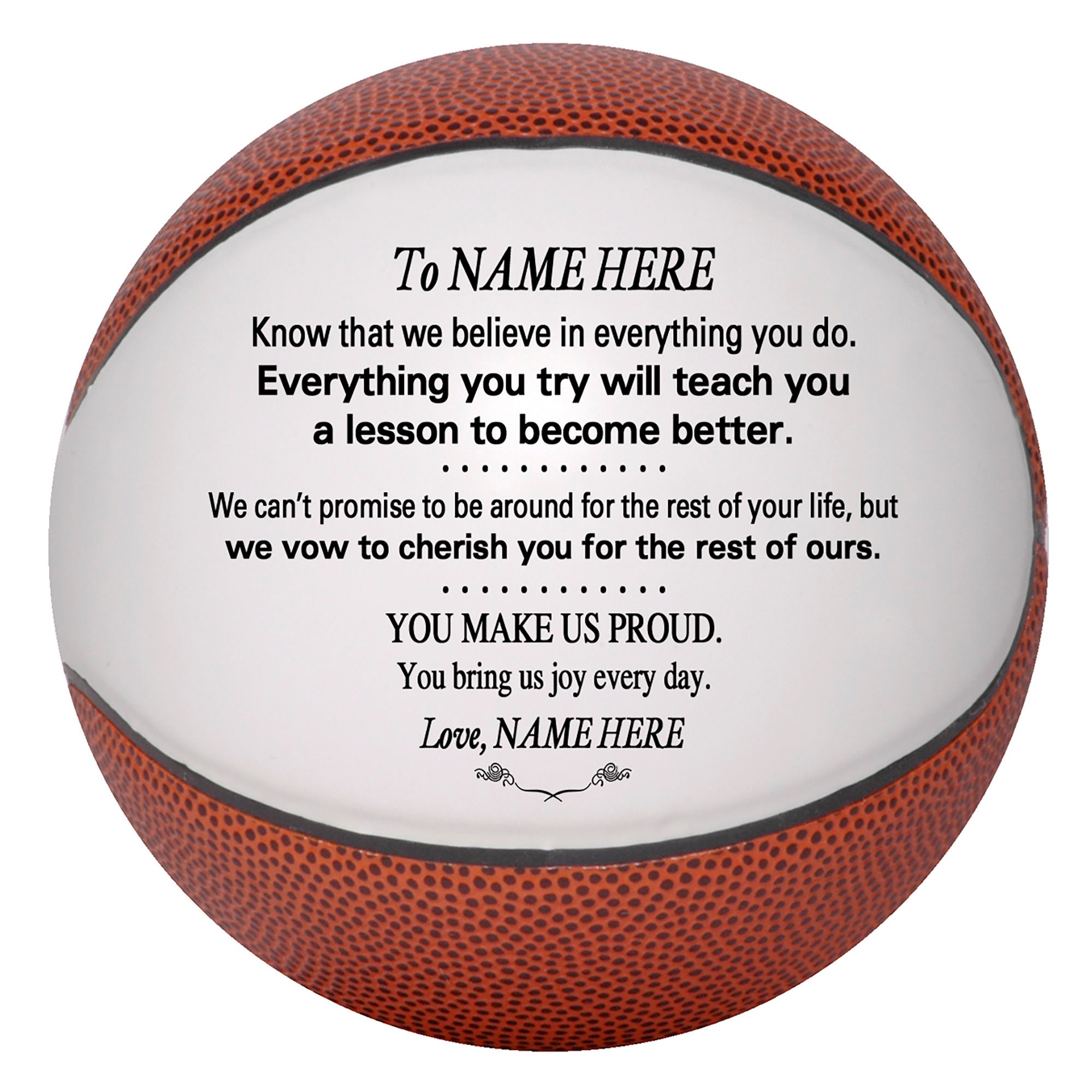 Personalized Custom Mini Basketball, to Our Son Grandson Daughter ...