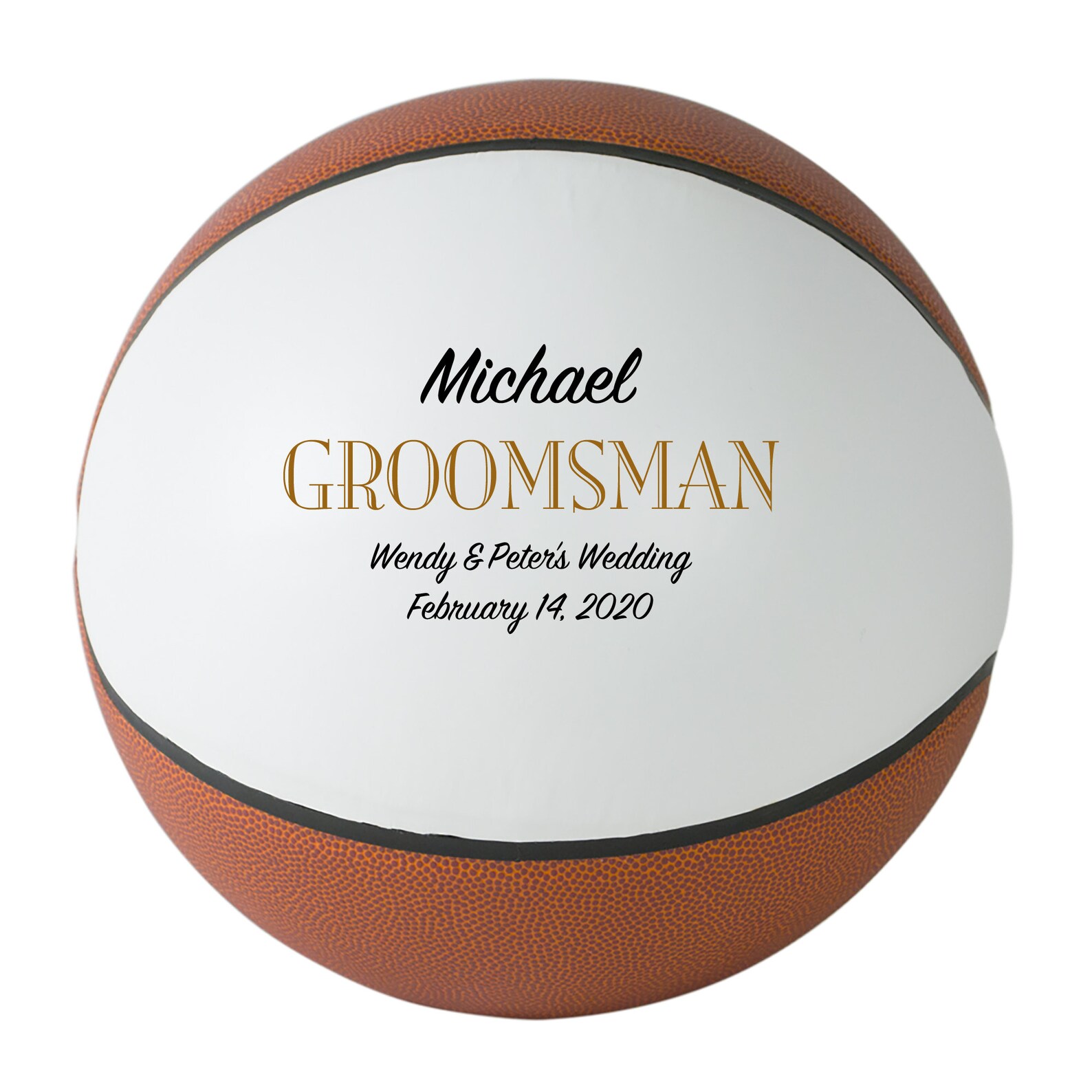 Personalized Custom Groomsman Wedding Basketball Gift, Wedding Keepsake ...