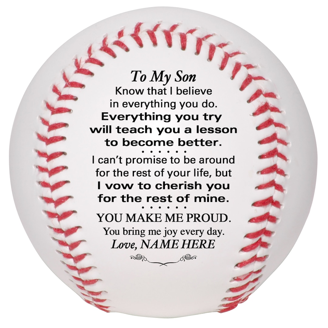To My Son Baseball, Personalized Baseball From Mom or Dad, Custom ...
