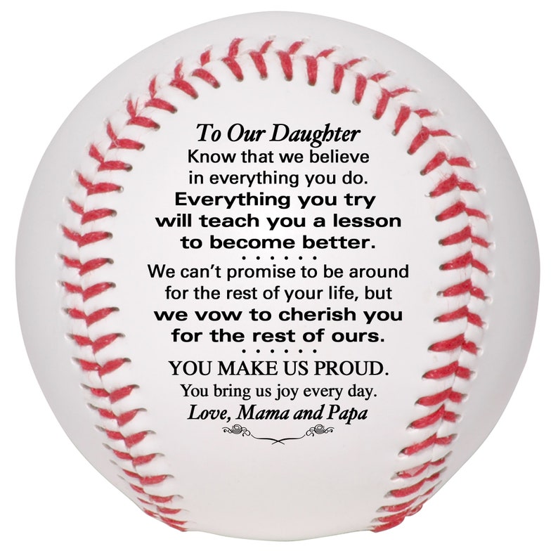 To Our Daughter Baseball, Personalized Baseball From Mom and Dad ...