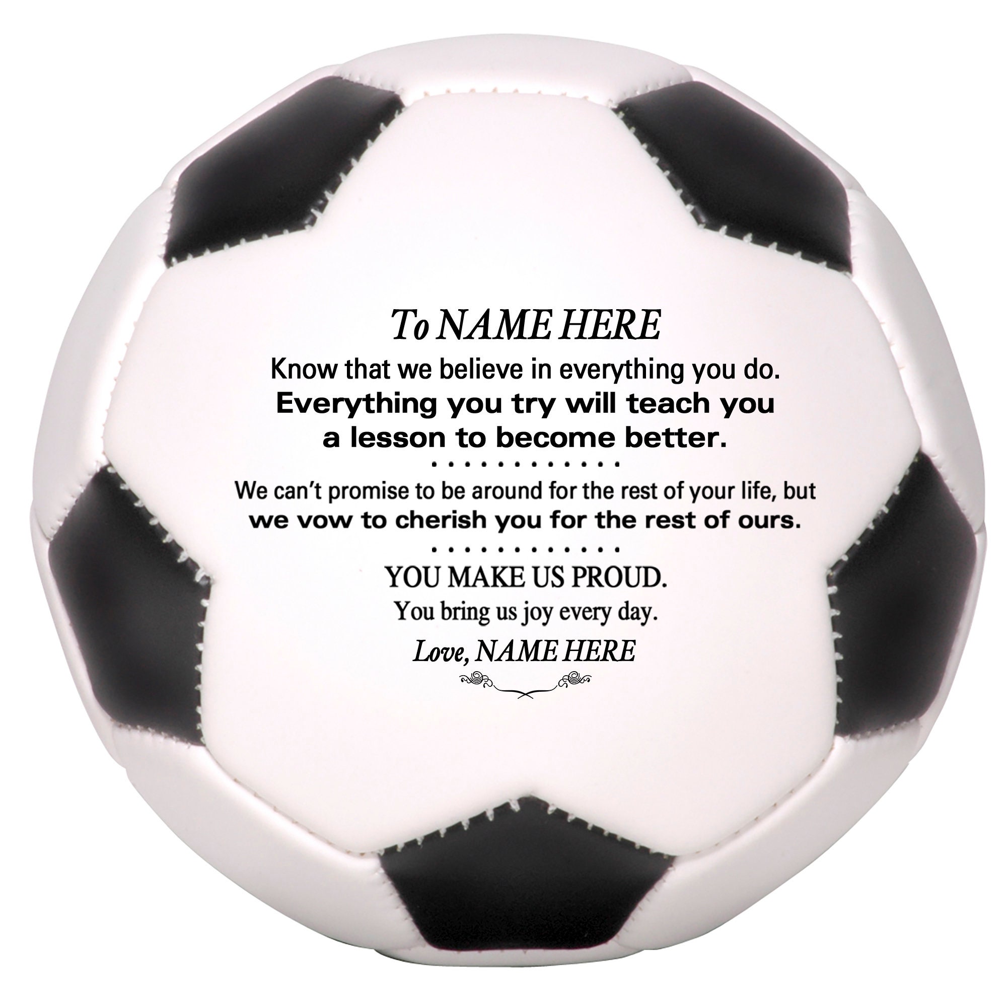 Personalized Custom Soccer Ball, to Our Son Grandson Daughter ...