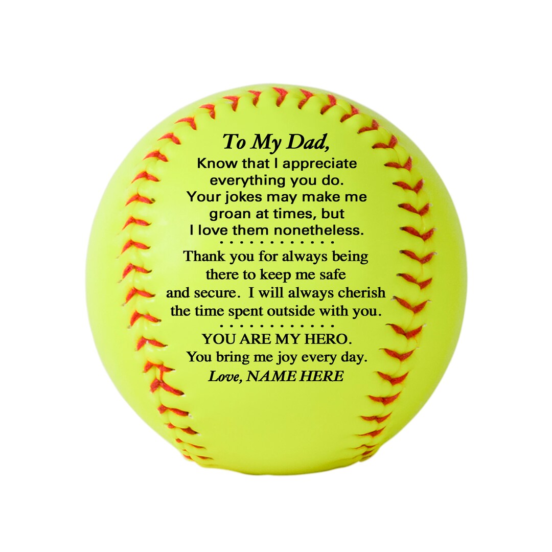 Father's Day Softball Gift, Personalized Fathers Day Gift From Son ...
