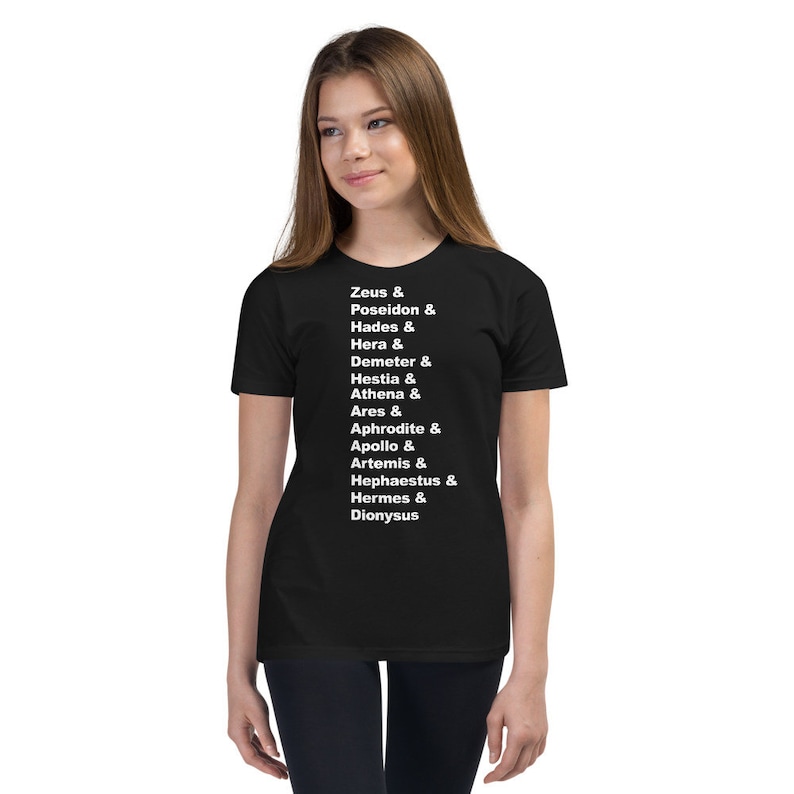 Greek Mythology Gods Pantheon List of Demigod Names Youth Short Sleeve ...