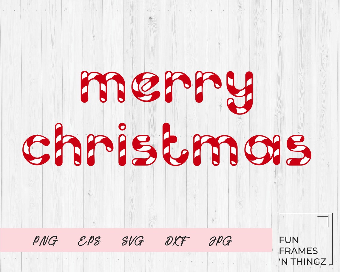 Merry Christmas Candy Cane Font SVG Cut File for Cricut | Etsy