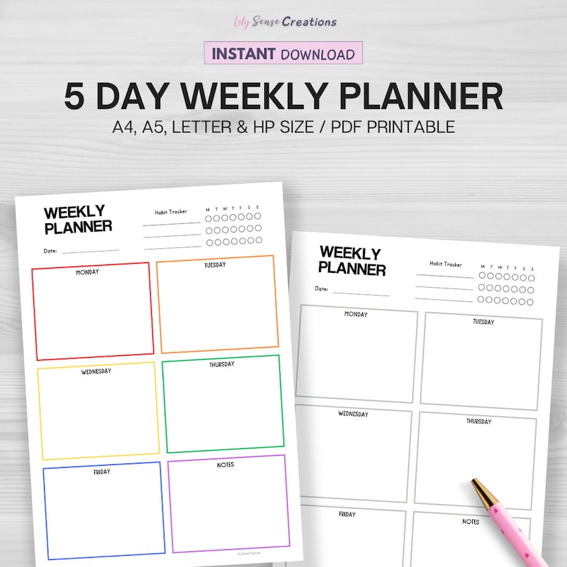 Weekly Planner - Etsy