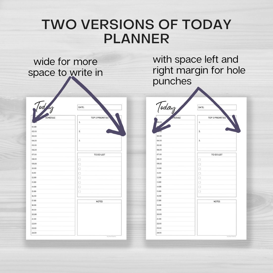 Hourly Daily Planner, Printable Weekly Schedule, Productivity Tracker ...
