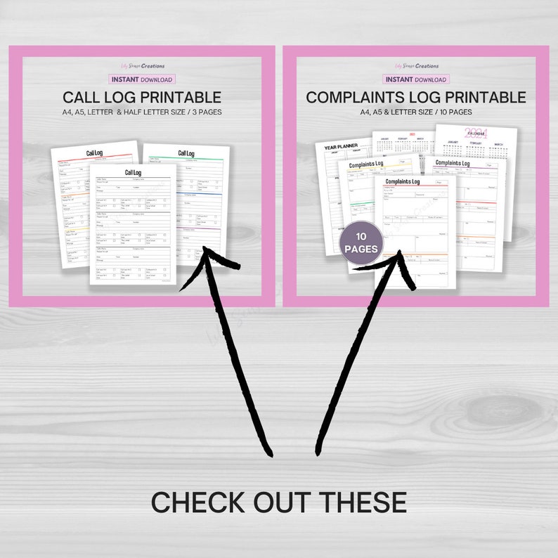 Printable Call Log Template, Communication Log, Phone Call Tracker ...