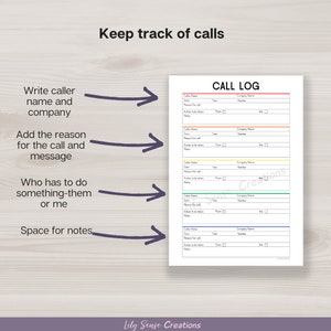 Printable Call Log Template, Communication Log, Phone Call Tracker ...